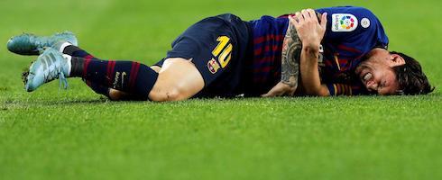 Lionel Messi returns to Barcelona training following arm injury ...