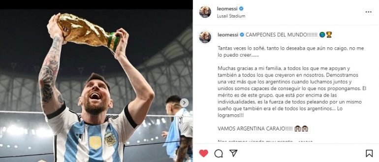 Lionel Messi breaks record for most liked ever Instagram post ...