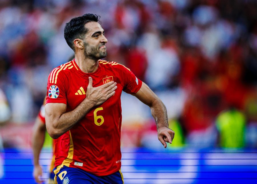 Iconic: Spain hero Mikel Merino recreates father's celebration from 33 ...